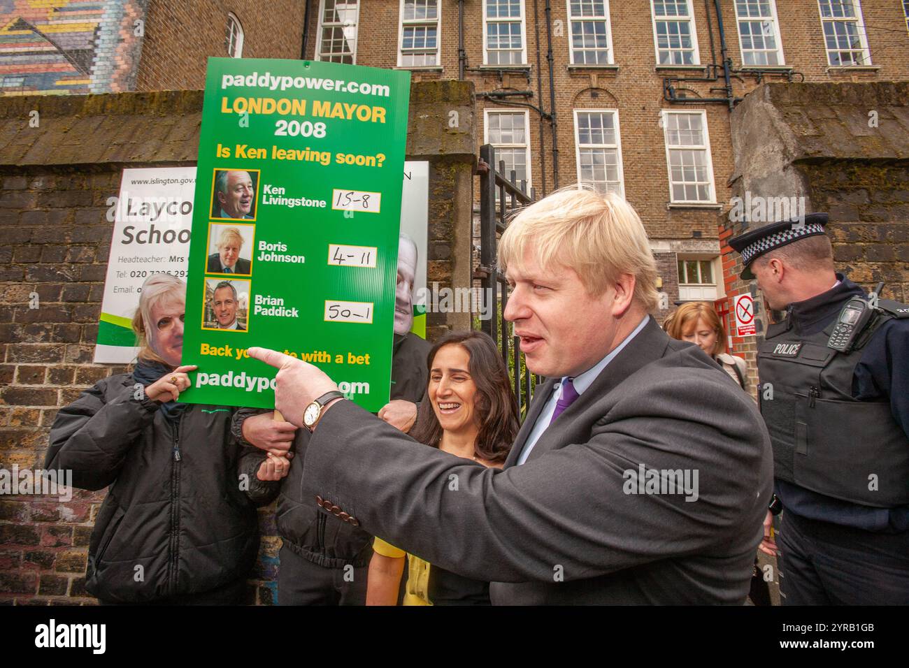 Boris Johnson with his then wife, Marina Wheeler campaign for Mayor of London Stock Photo - Alamy