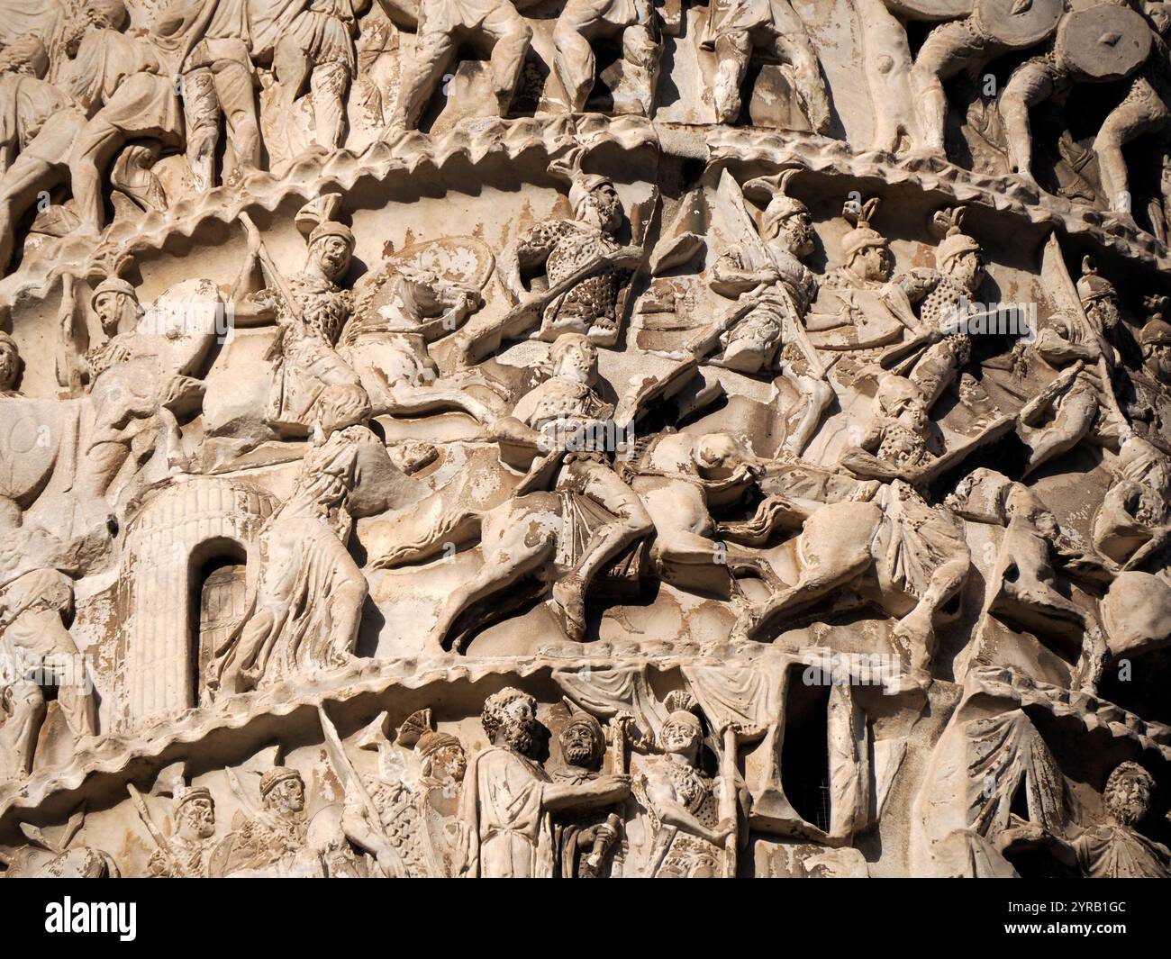 The Column of Marcus Aurelius in Rome detail Stock Photo - Alamy