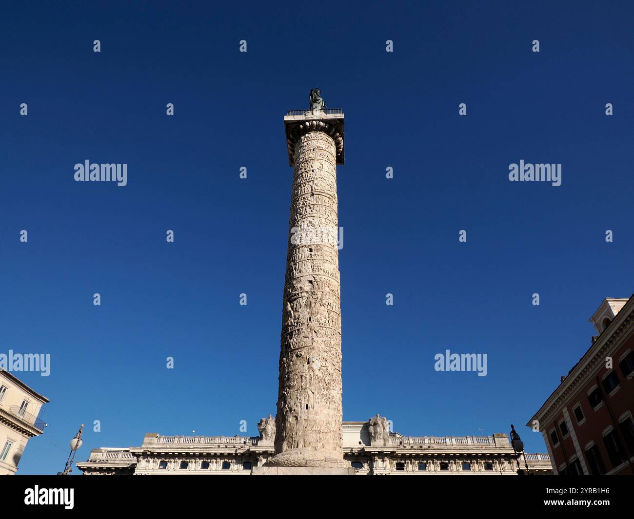 The Column of Marcus Aurelius in Rome detail Stock Photo - Alamy