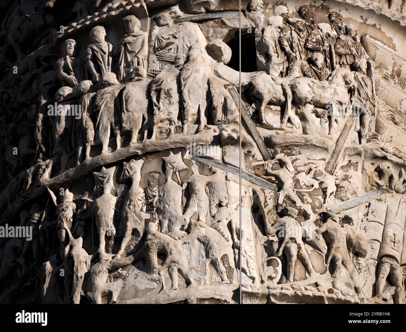 The Column of Marcus Aurelius in Rome detail Stock Photo - Alamy
