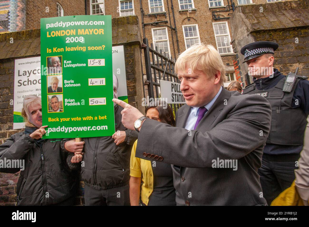 Boris Johnson with his then wife, Marina Wheeler campaign for Mayor of ...