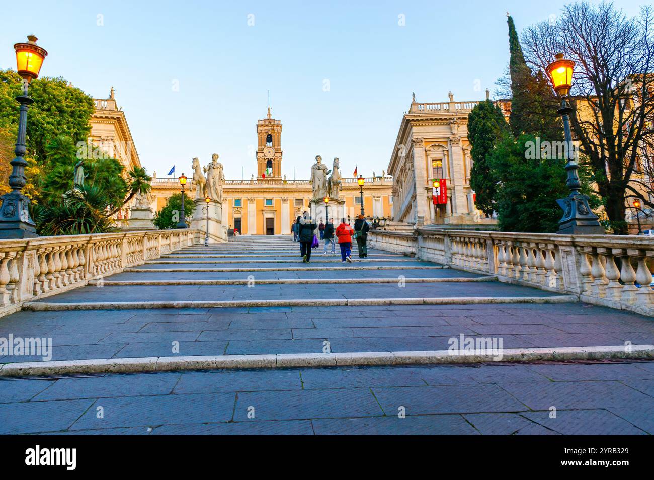 Cordonata Capitolina, the staircases leading to Palazzo Senatorio ...