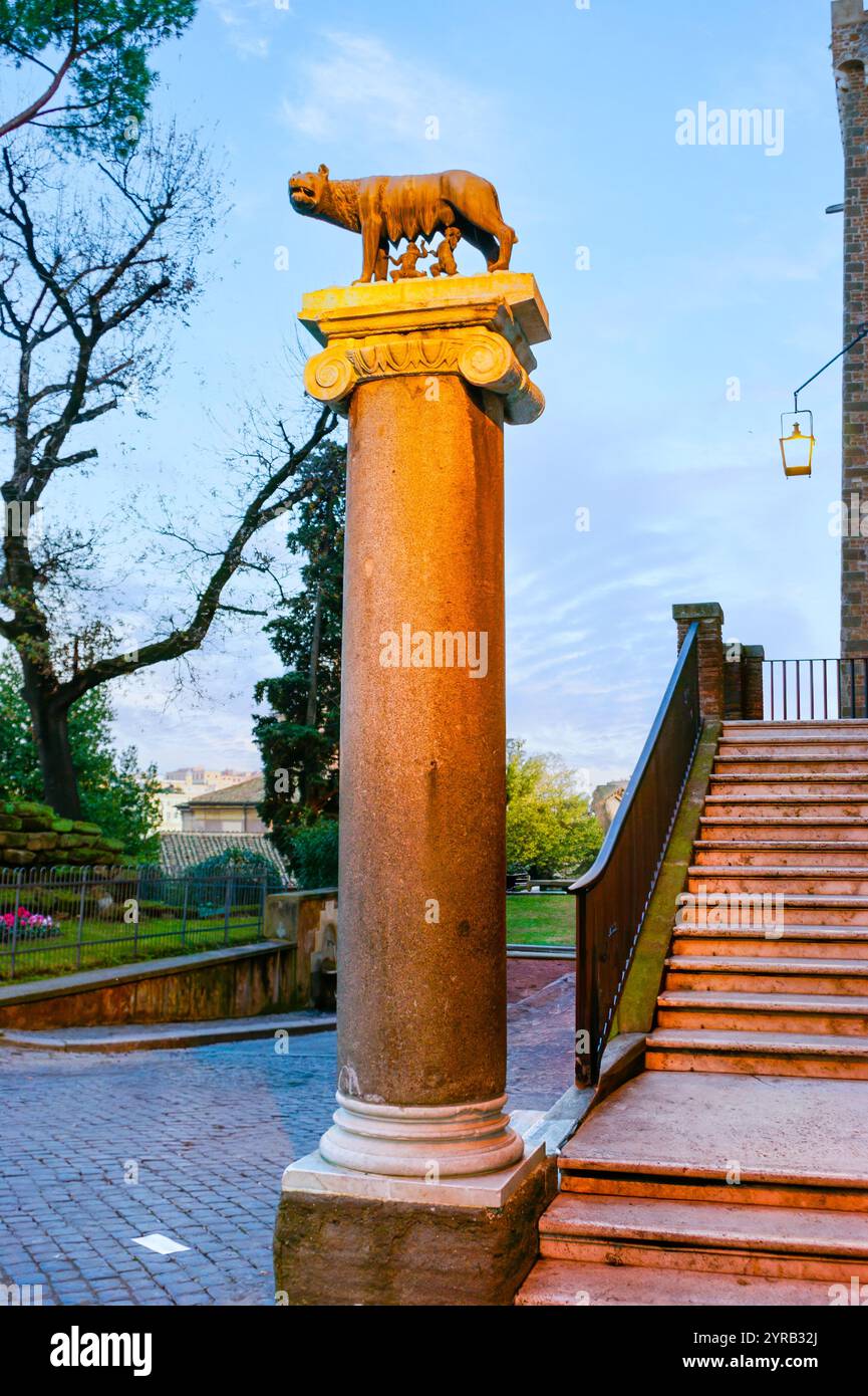 The bronze sculpture of Capitoline Wolf, the scene from the legend of ...