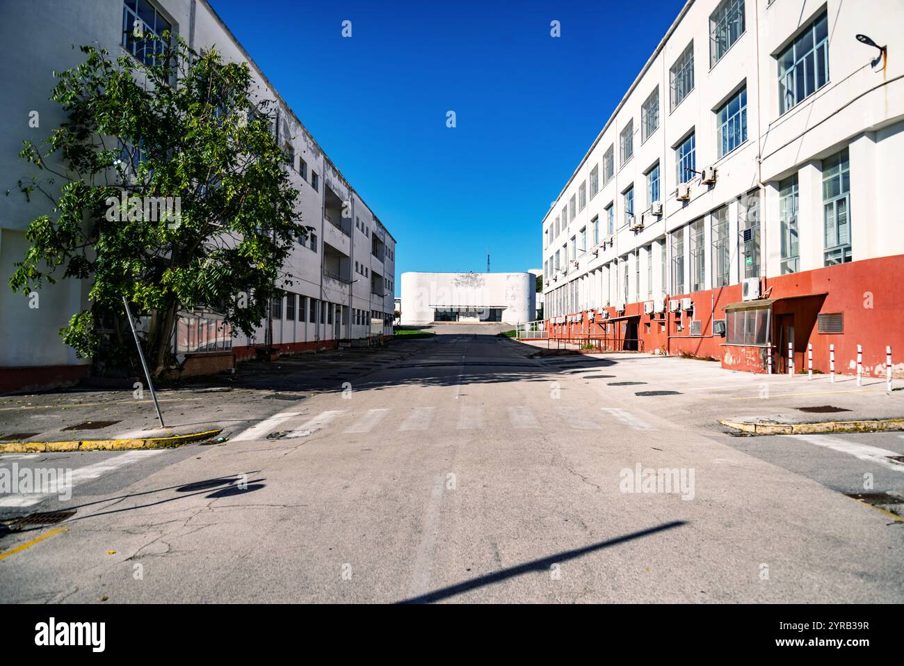 Abandoned buildings of the ex NATO base in Bagnoli Naples Stock Photo ...