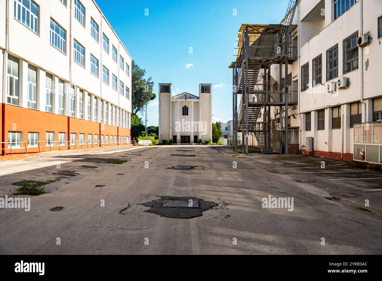 Abandoned buildings of the ex NATO base in Bagnoli Naples Stock Photo ...