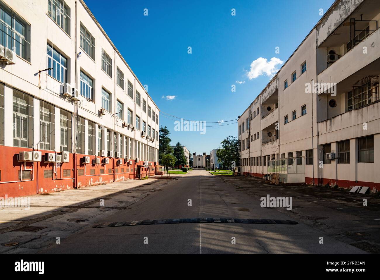 Abandoned buildings of the ex NATO base in Bagnoli Naples Stock Photo ...