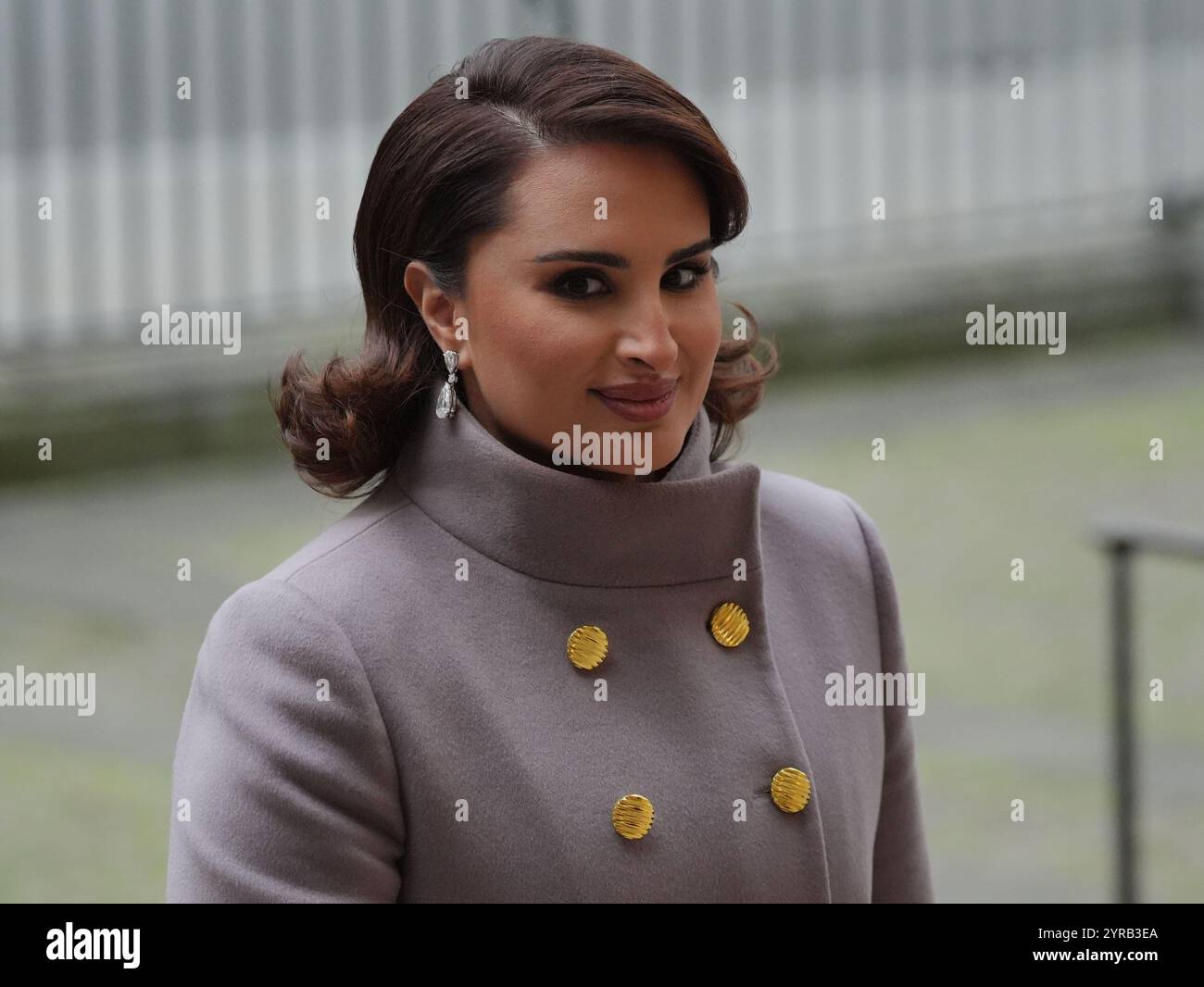 Sheikha Jawaher, the wife of the Emir of Qatar Sheikh Tamim bin Hamad Al Thani, arrives for a ...