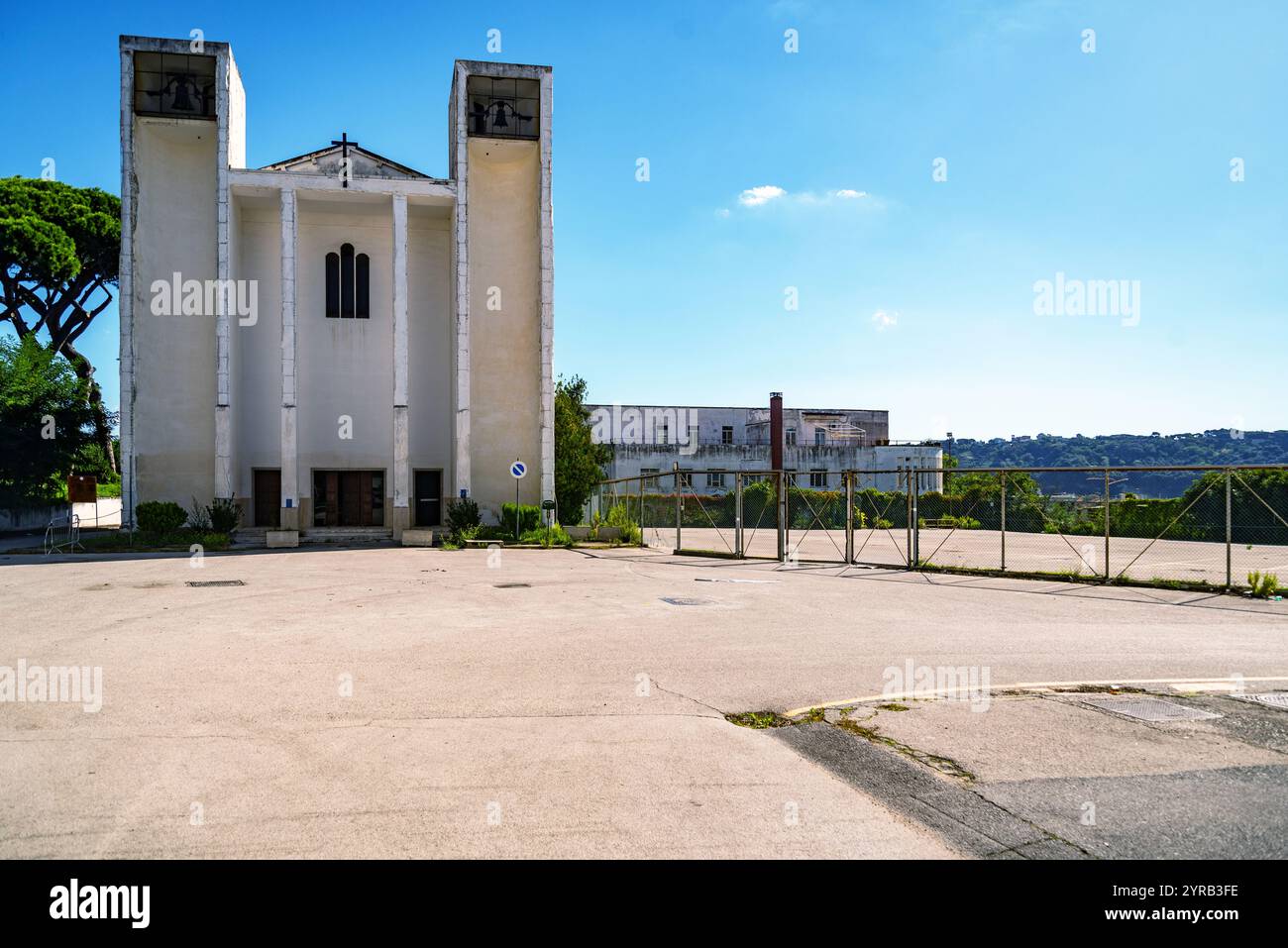 Abandoned buildings of the ex NATO base in Bagnoli Naples Stock Photo ...