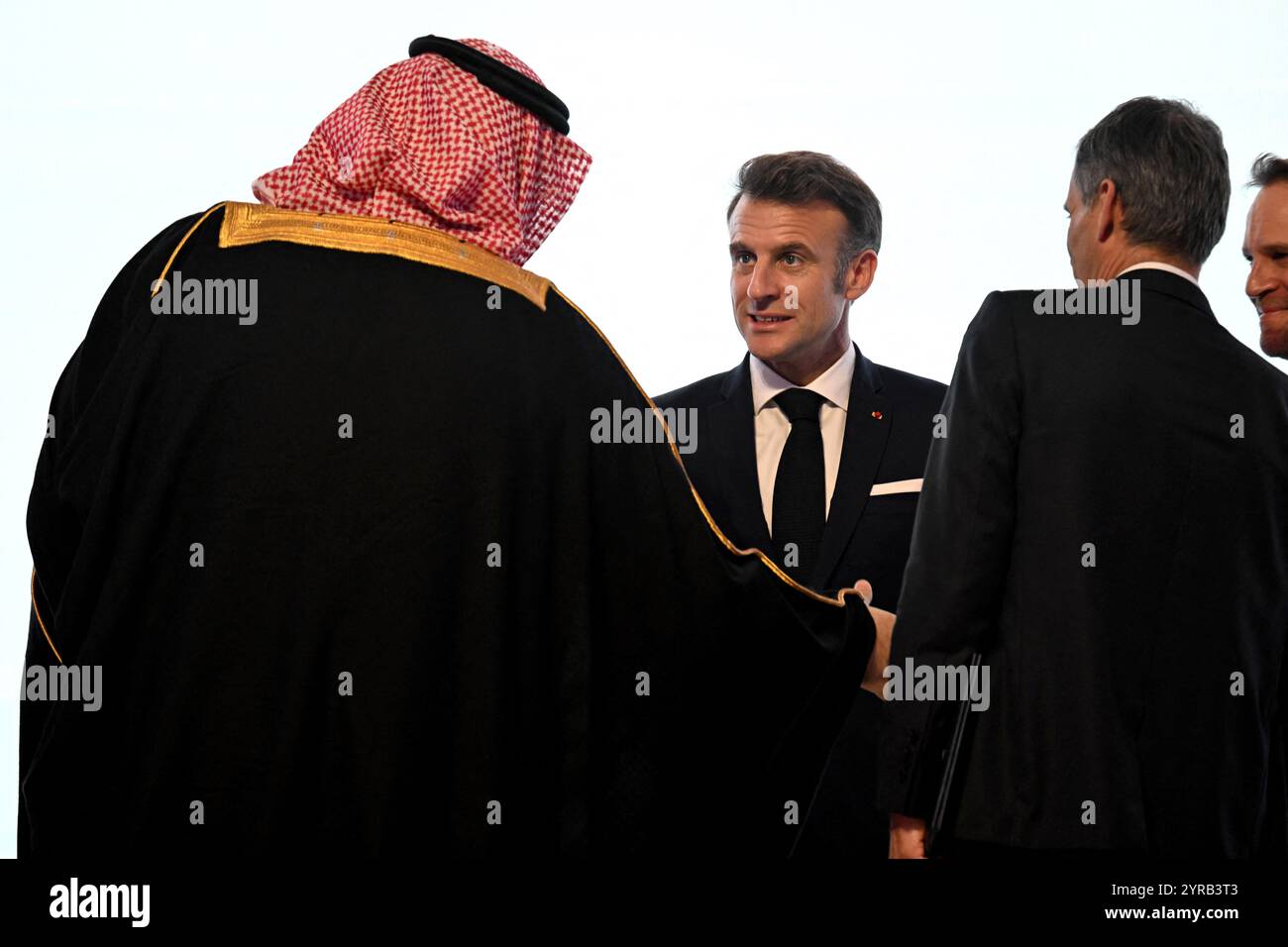 Riyadh, Saudi Arabia. 03rd Dec, 2024. French President Emmanuel Macron ...