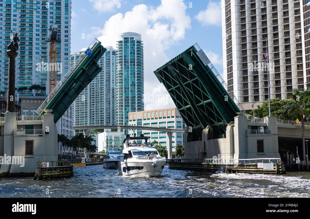 Miami, Florida, USA - November 03, 2024: Brickell Avenue Bridge at ...