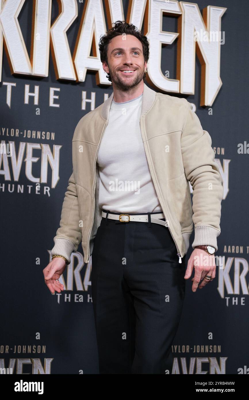 Aaron Taylor-Johnson presents in Madrid the movie 'Kraven the hunter ...