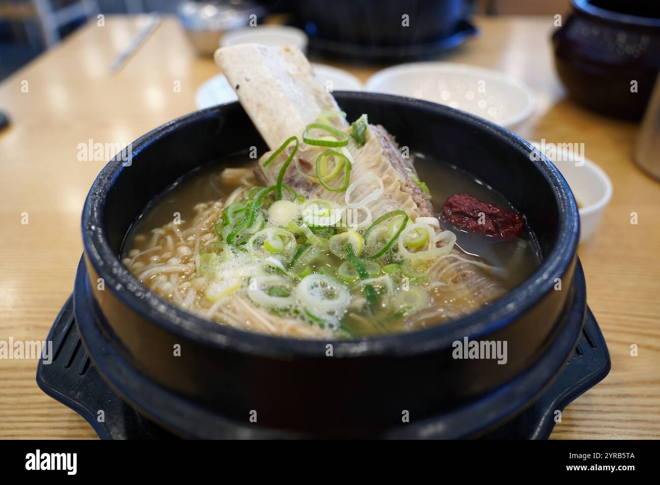 Short Rib Soup is a traditional Korean food made by boiling beef bones ...