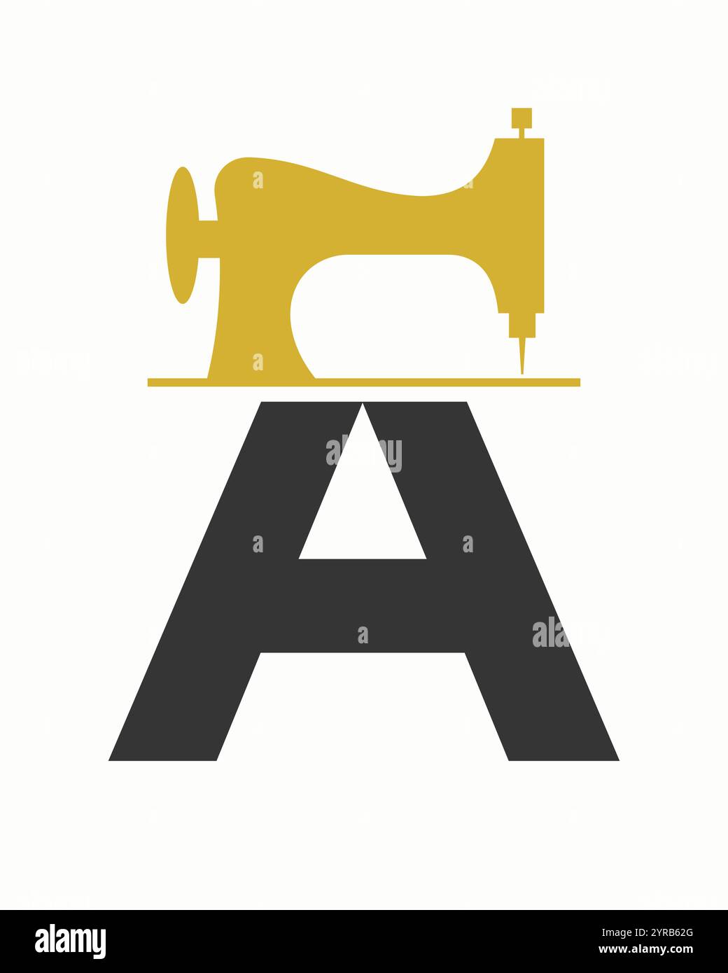 Initial Letter A Tailor Logo Design with Tailoring Machine Symbol ...