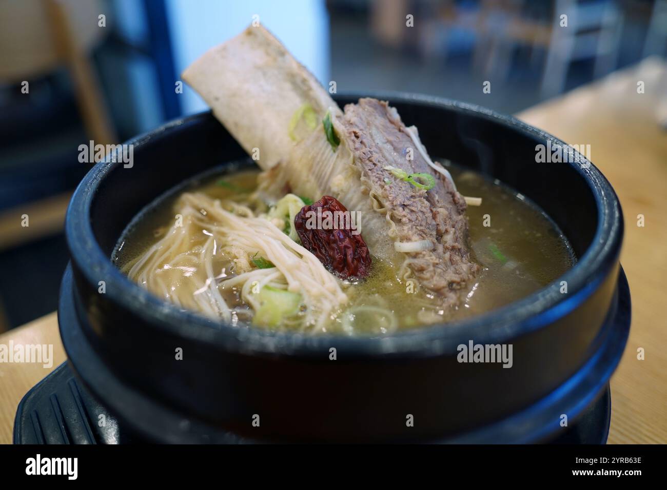 Short Rib Soup is a traditional Korean food made by boiling beef bones ...