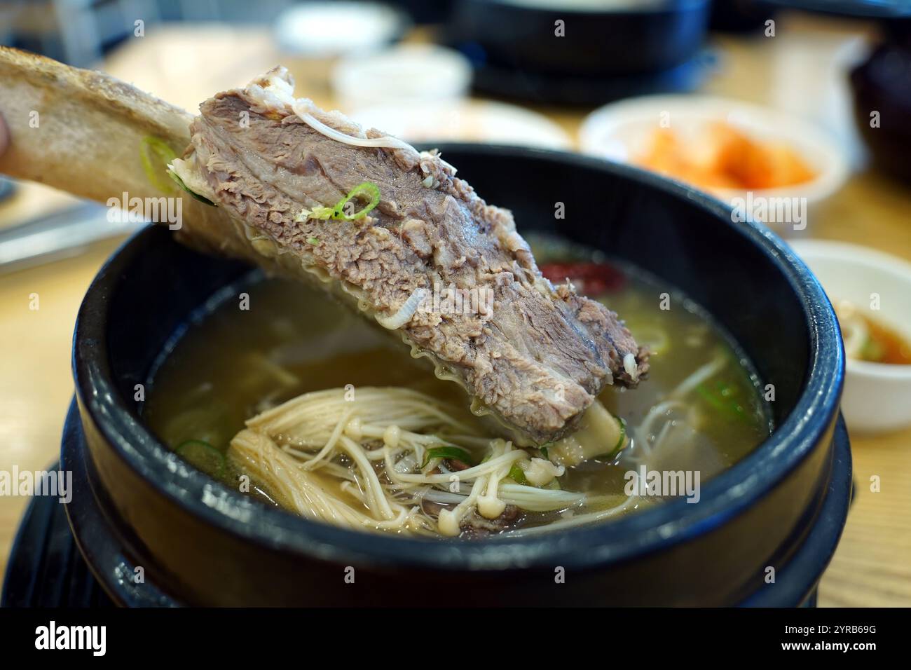 Short Rib Soup is a traditional Korean food made by boiling beef bones ...