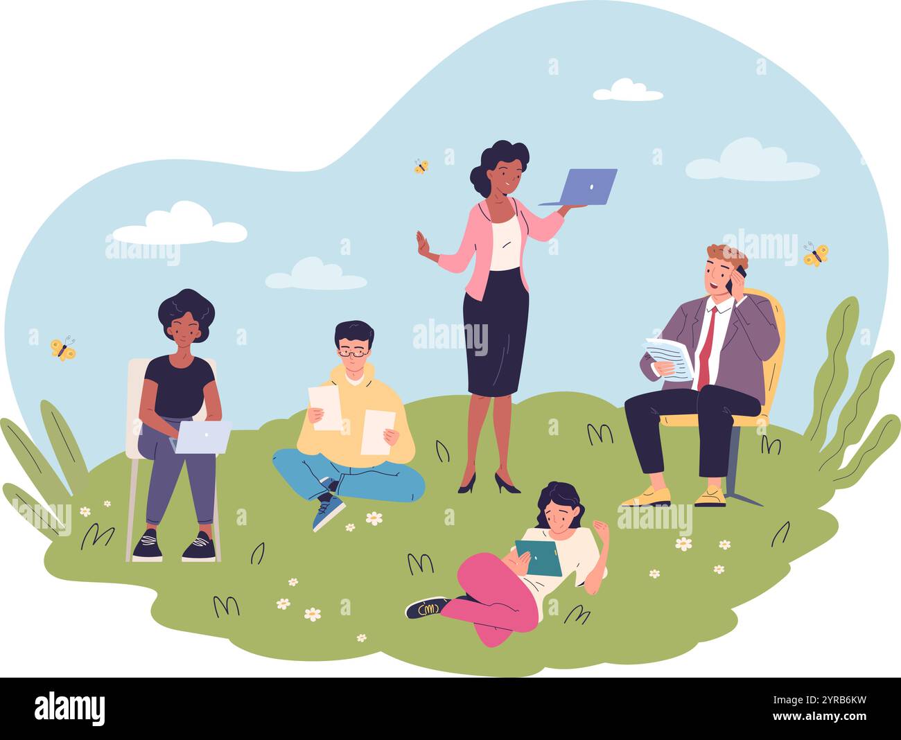 Healthy work atmosphere Stock Vector Images - Alamy