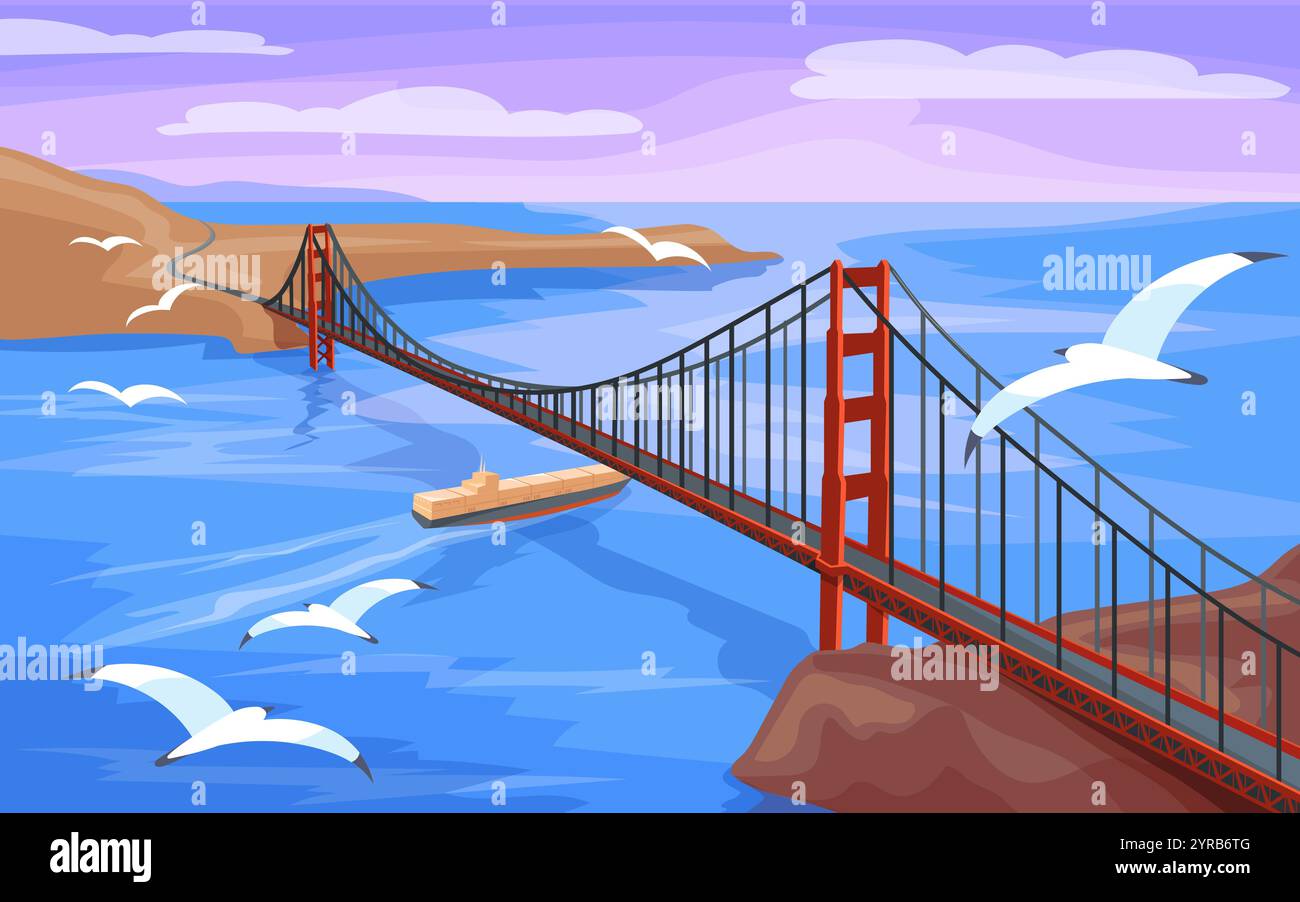 Golden gate bridge. Urban bridges tour in san francisco city ...