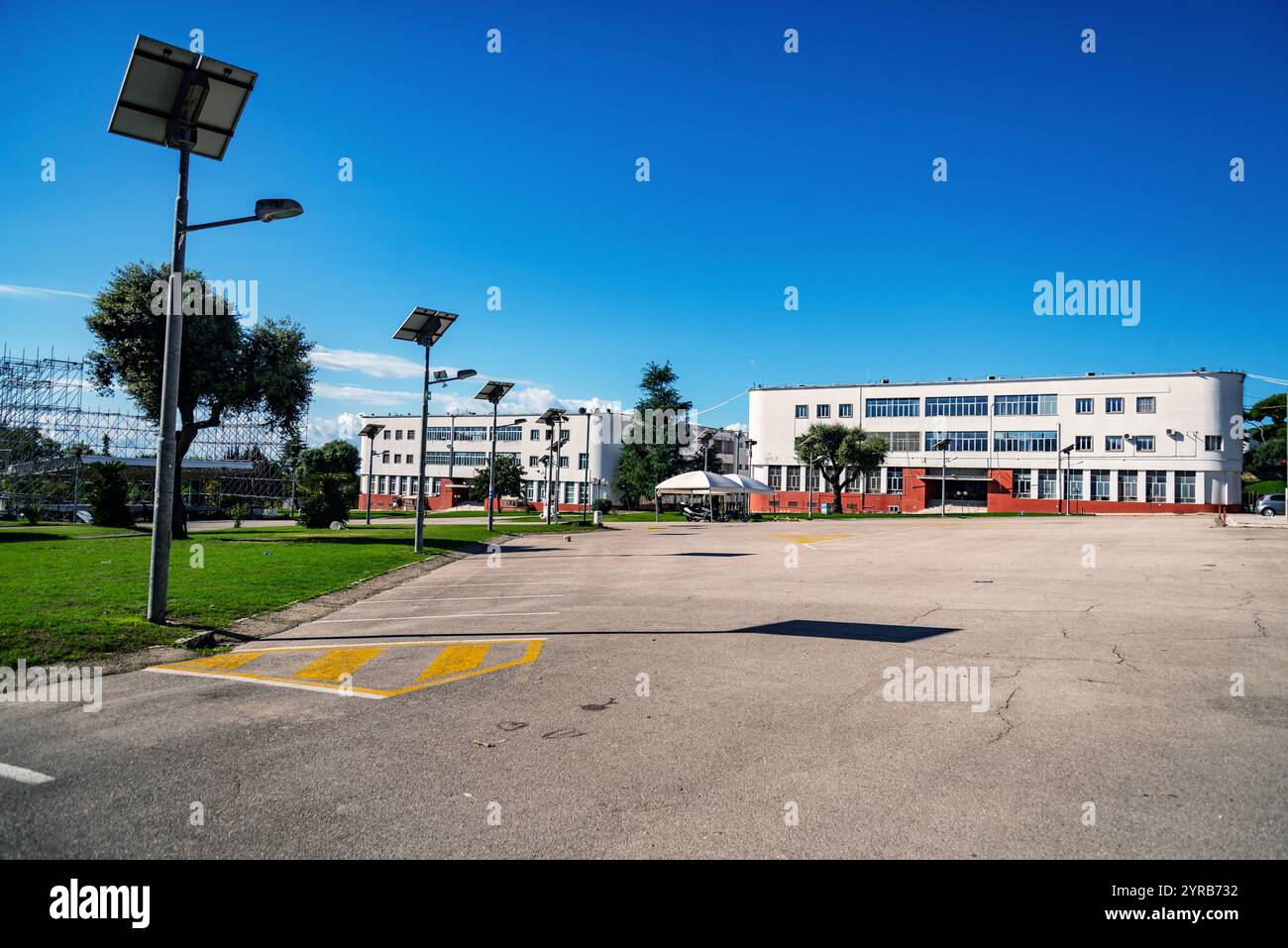 Abandoned buildings of the ex NATO base in Bagnoli Naples Stock Photo ...