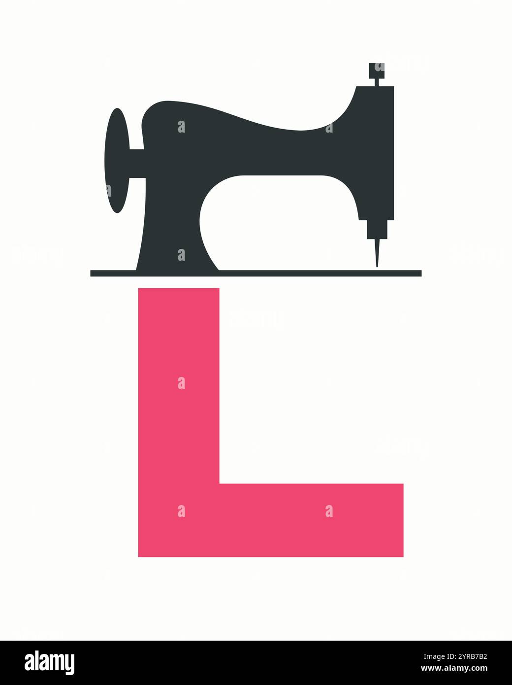 Initial Letter L Tailor Logo Design with Tailoring Machine Symbol ...