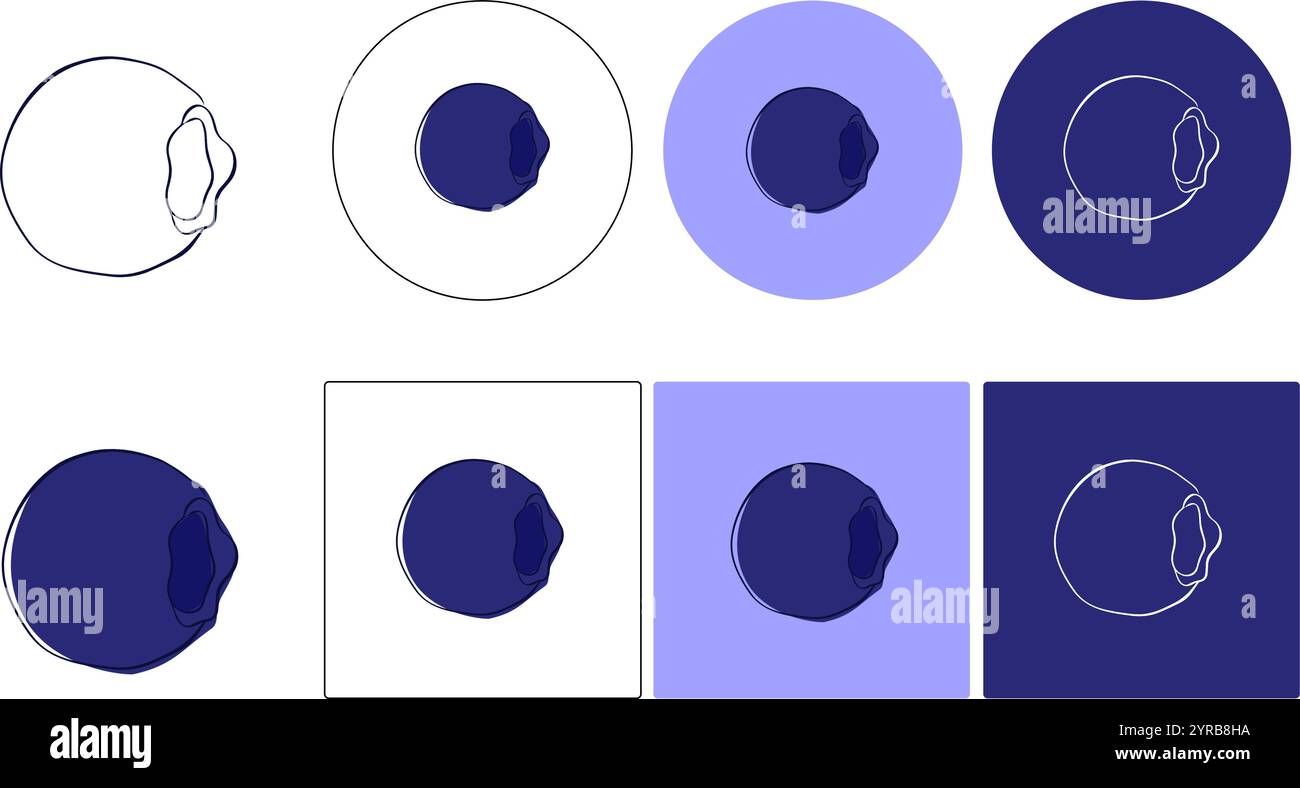 Blueberry logo. Isolated blueberry on colored background vector graphic ...