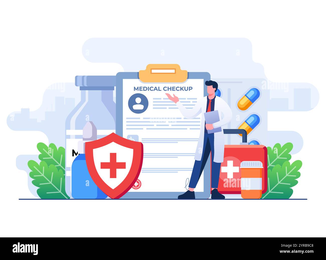 Medical checkup concept flat illustration vector template, Healthcare ...