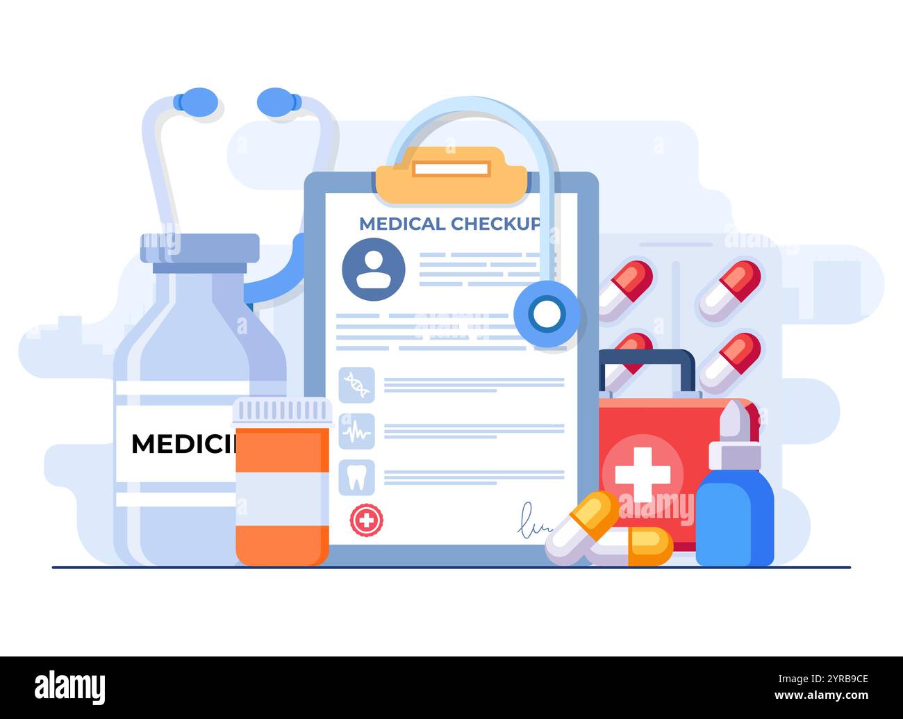 Medical checkup concept flat illustration vector template, Healthcare ...