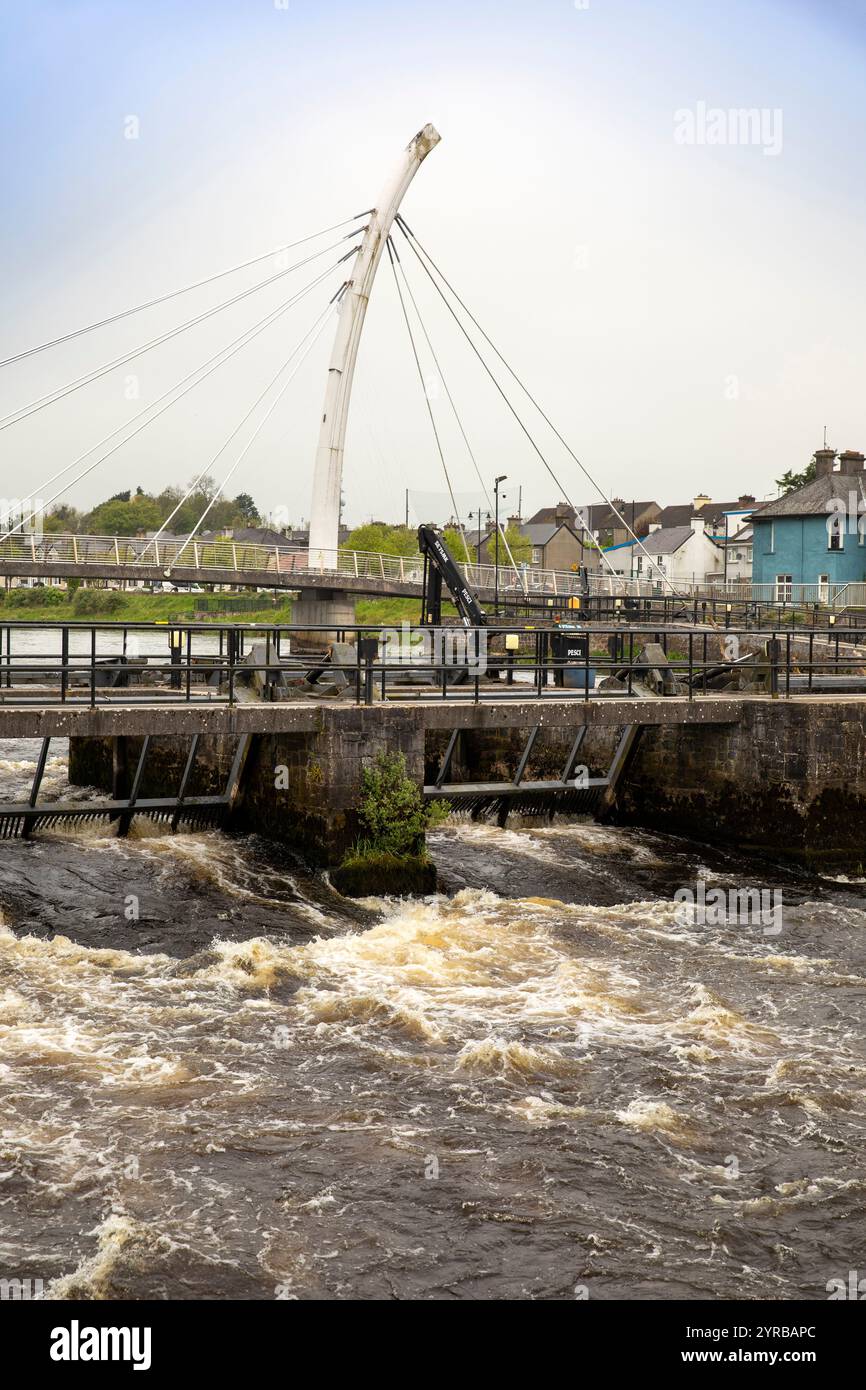 Ireland, County Mayo, Ballina, Ridge Pool Pedestrian Bridge over River ...