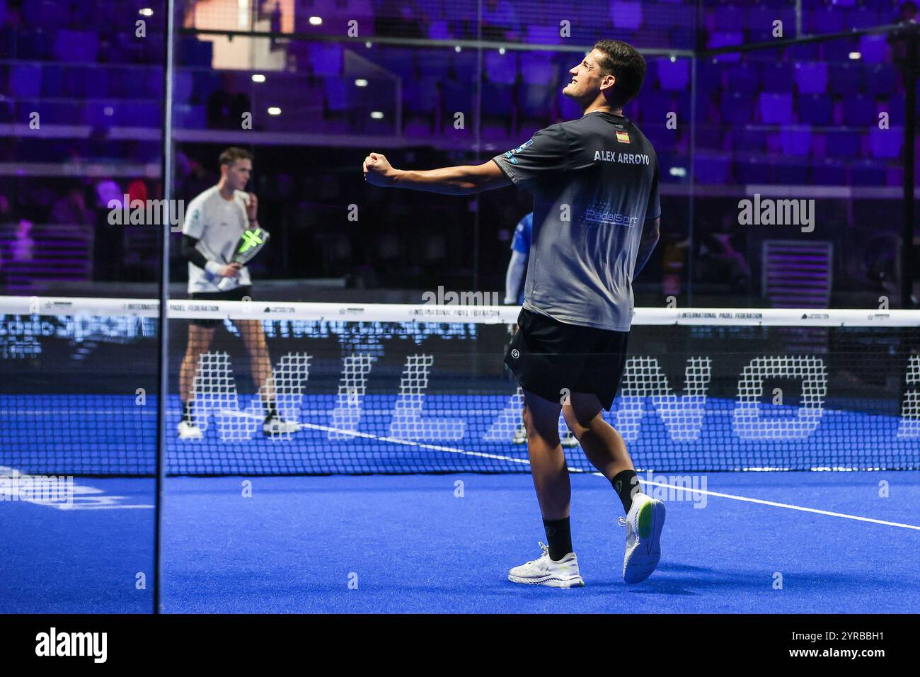 Alejandro Arroyo (ESP) celebrates during Milano Premiere Padel P1 match ...