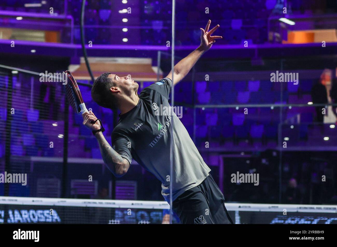 Alejandro Arroyo (ESP) seen in action during Milano Premiere Padel P1 match between Emilio ...