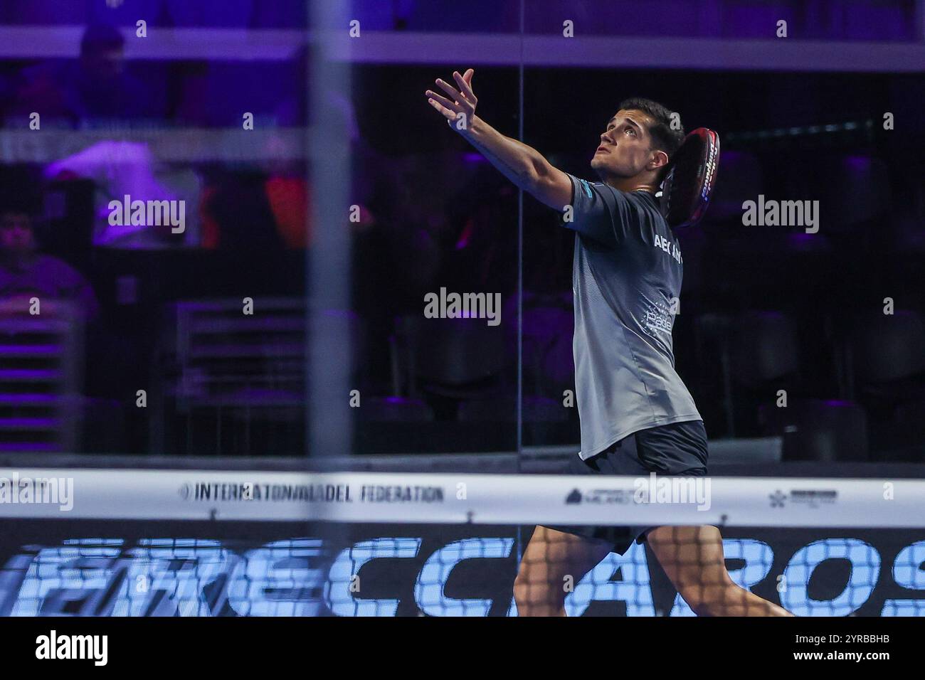 Alejandro Arroyo (ESP) seen in action during Milano Premiere Padel P1 match between Emilio ...