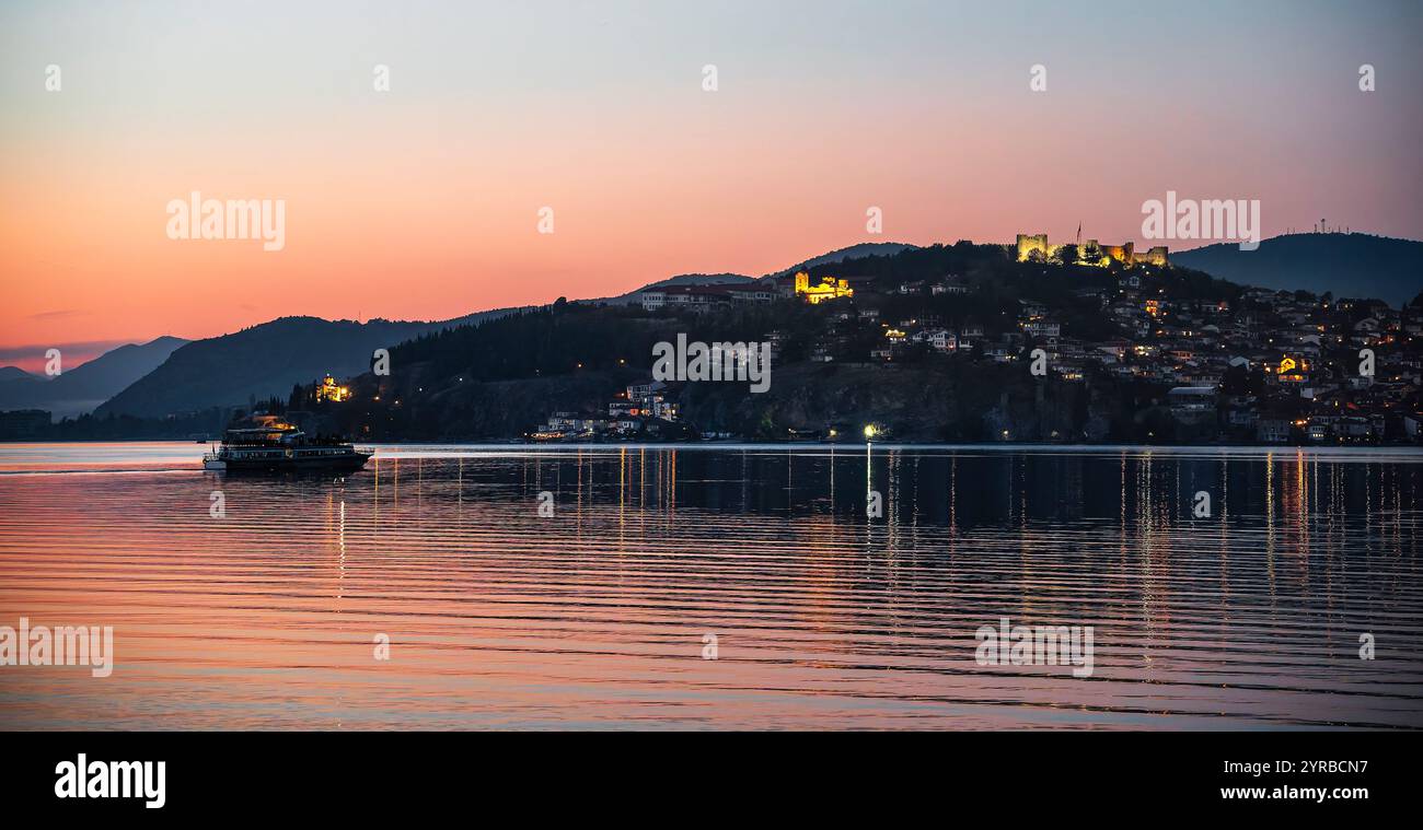 Ohrid Lake by Night, North Macedonia Stock Photo - Alamy