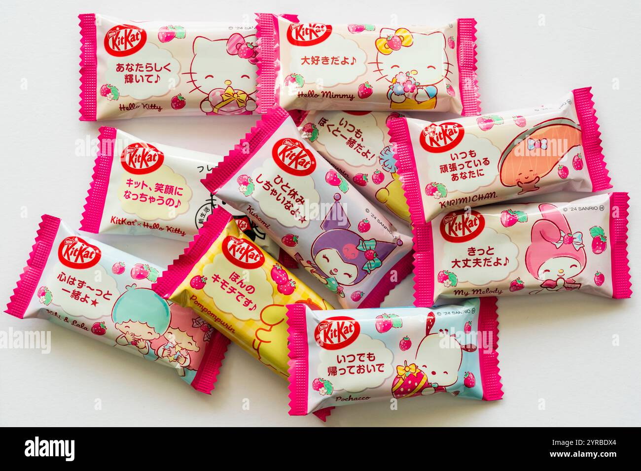 Assortment of Sanrio Japanese mini bar kitkats. Featuring various ...