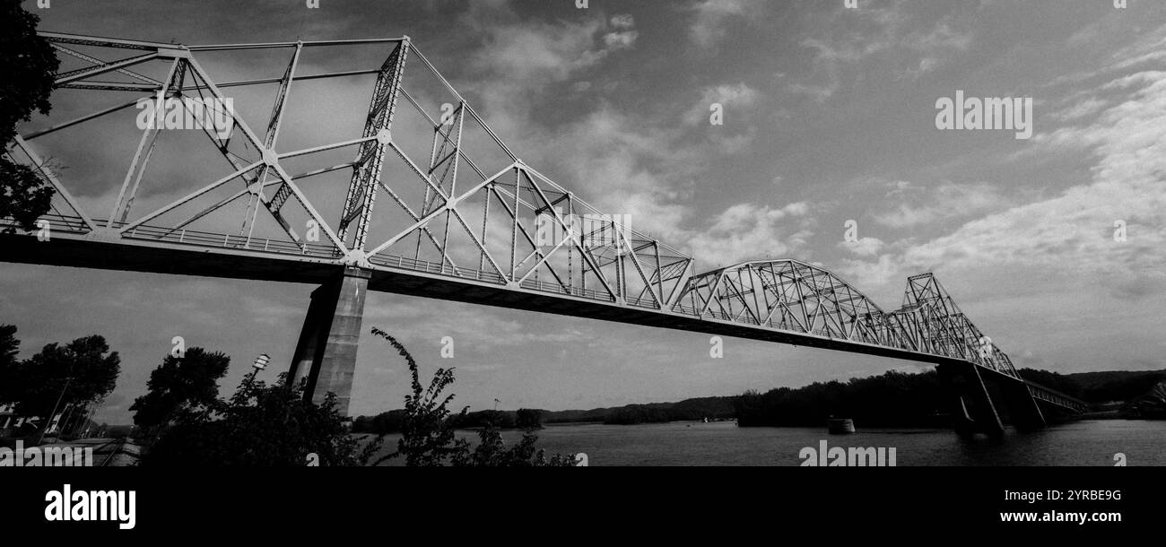 Blue cantilever truss bridge Black and White Stock Photos & Images - Alamy