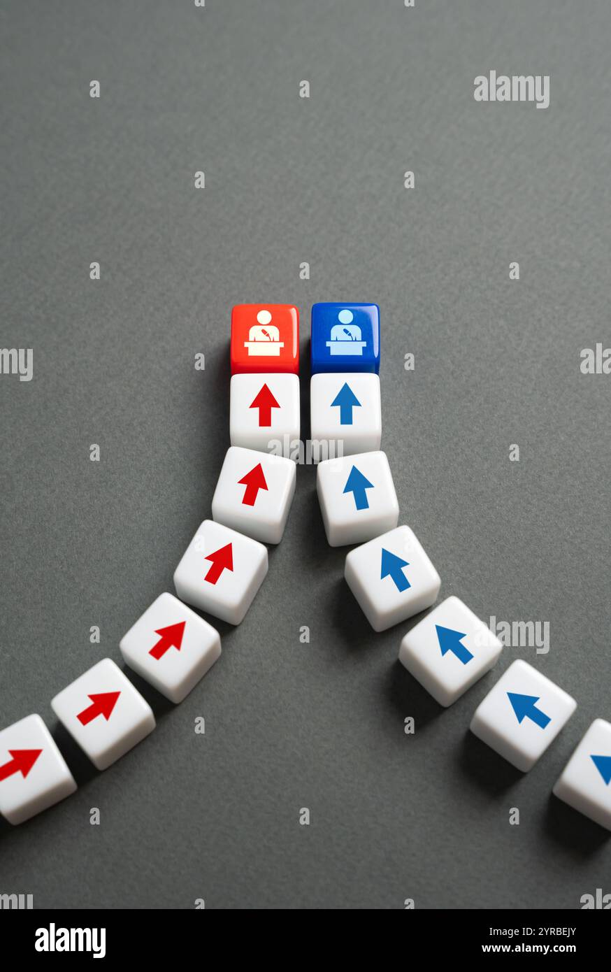 A battle between two political speakers during a debate. Political race ...