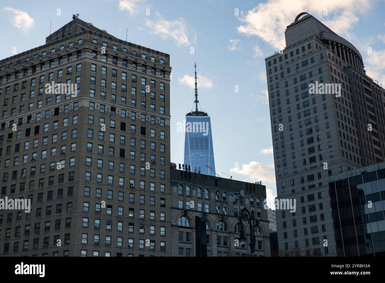 One World Trade Center Behind Downtown Manhattan Facades Stock Photo ...