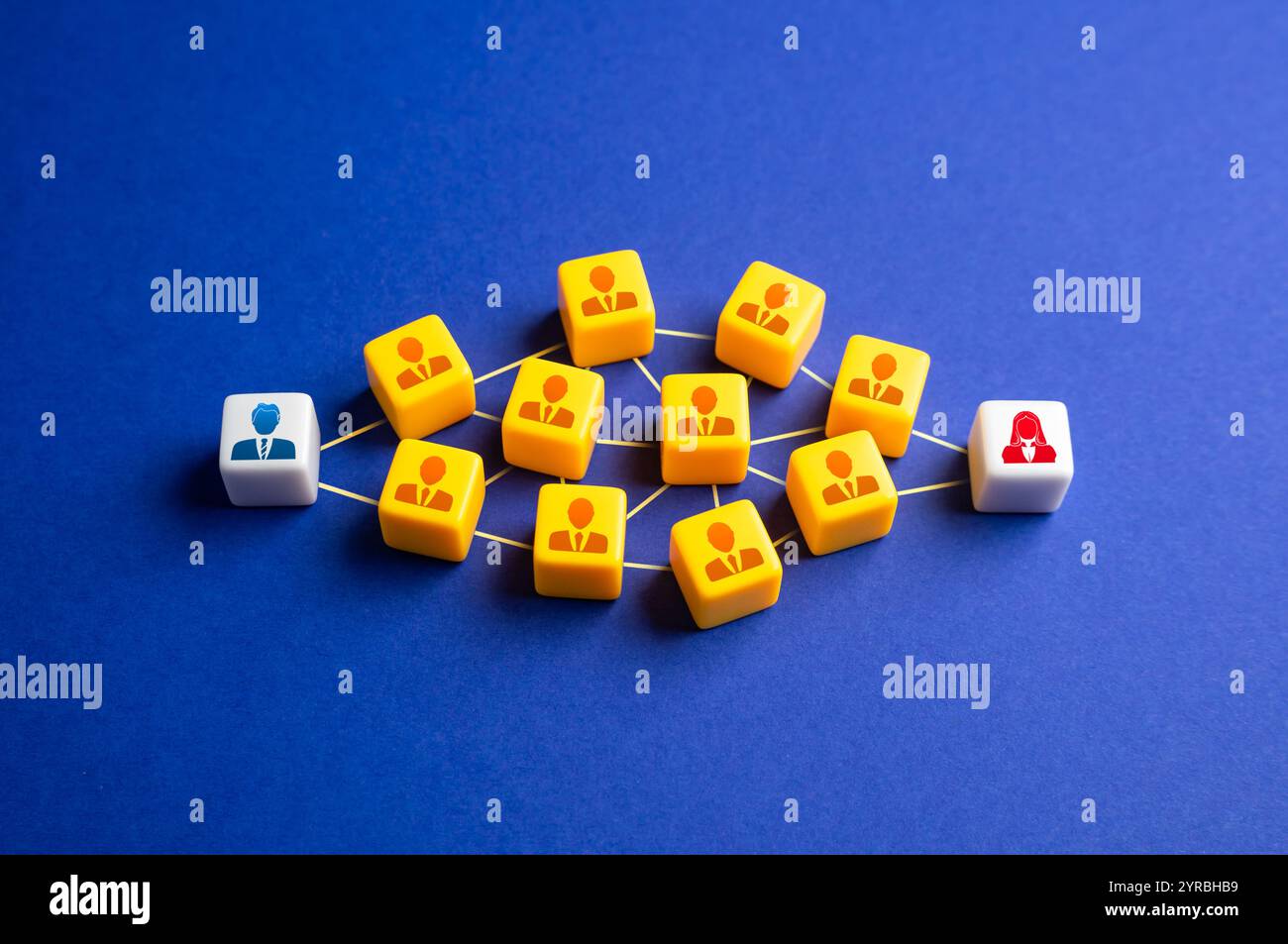 Two leaders and employees between them. Influence and management ...