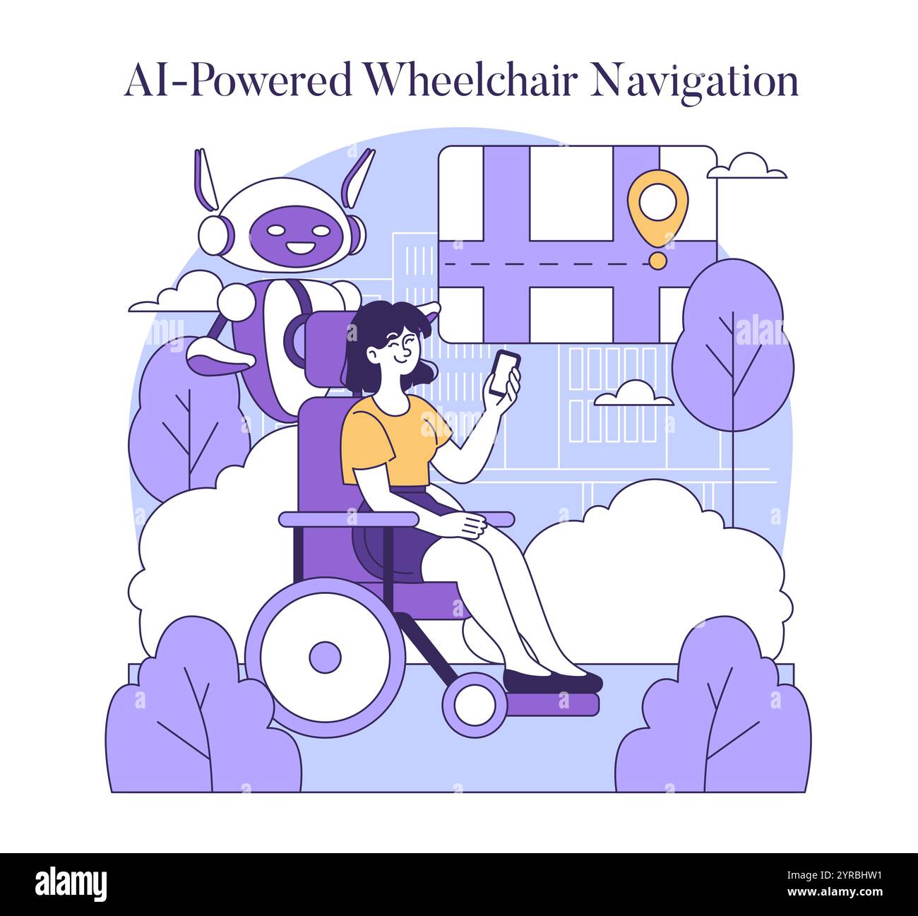 AI-Assisted Mobility for the Disabled. A person in a wheelchair uses a ...