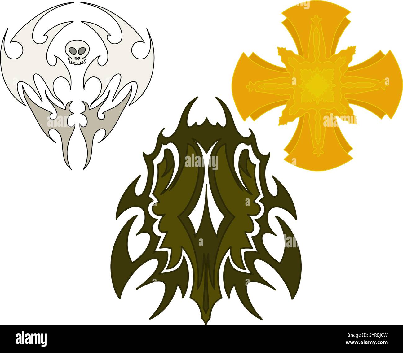 A bold and striking collection of three tribal and abstract symbols ...