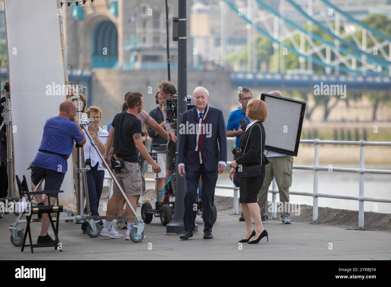 LONDON, UK - June 21 17 : Michael Caine films movie scenes at Shad ...