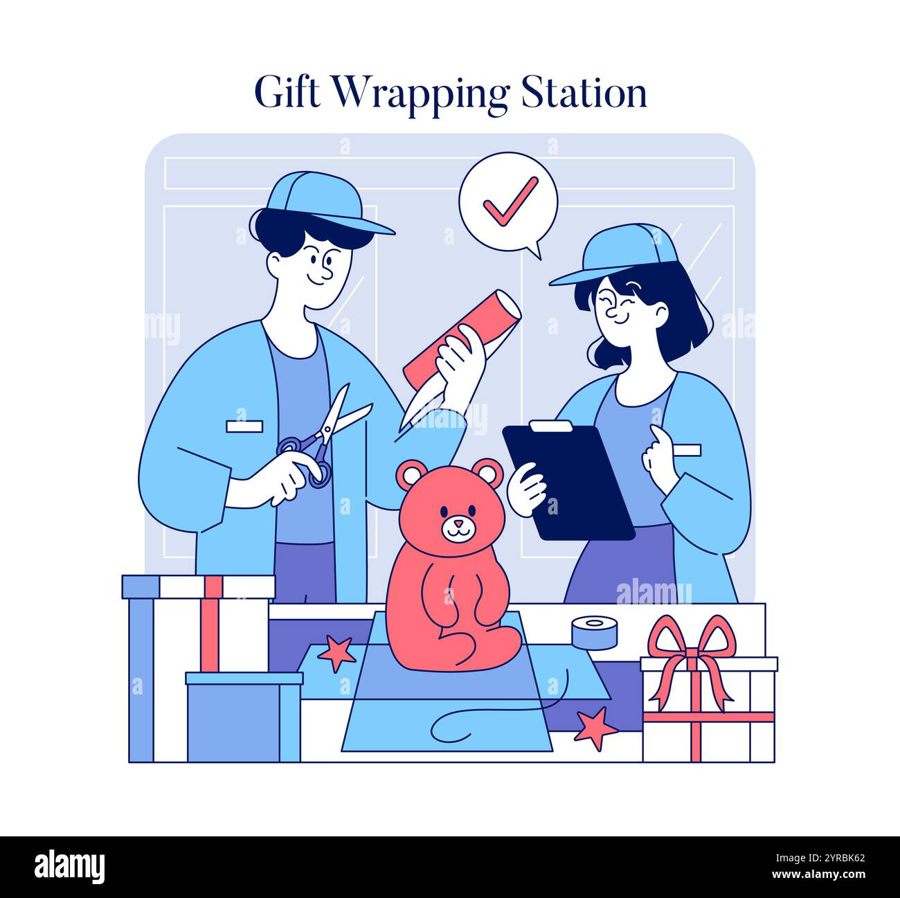 Wrapping station Cut Out Stock Images & Pictures - Alamy