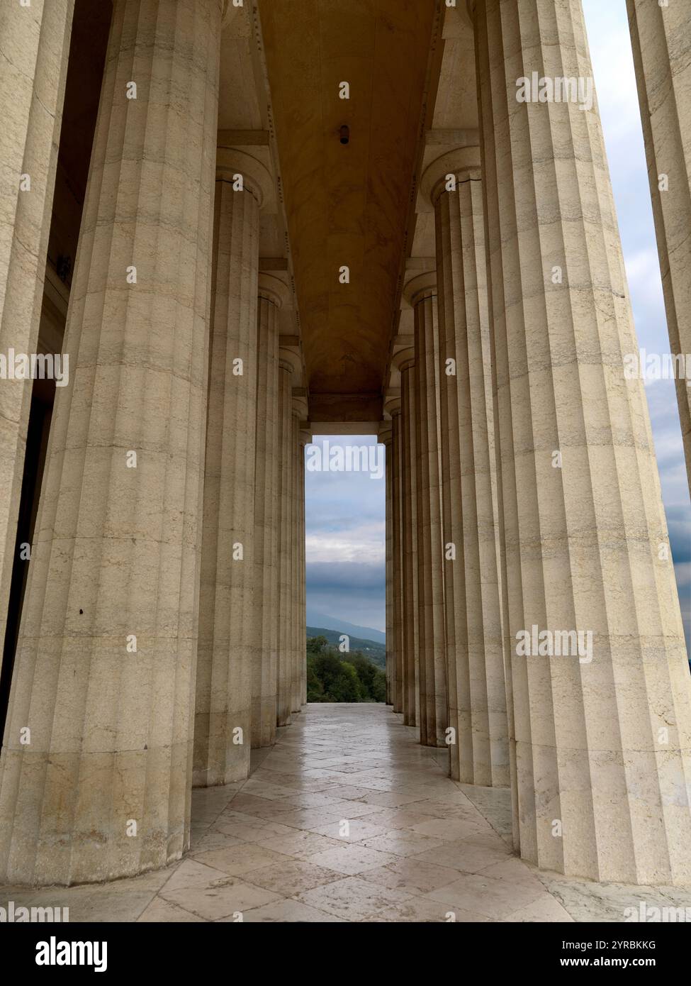 Architecture of a stone colonnade, of an ancient temple in Italy Stock ...