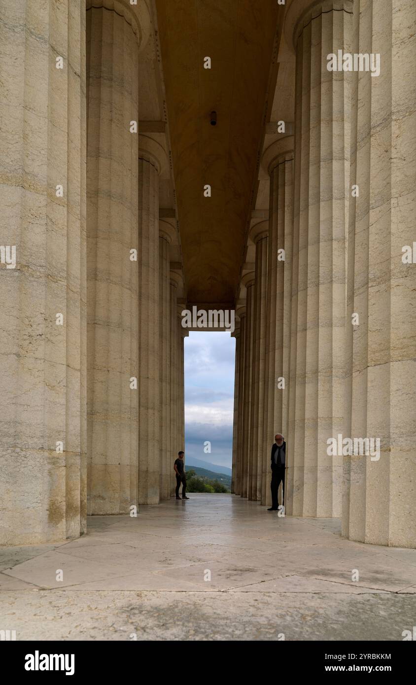Architecture of a stone colonnade, of an ancient temple in Italy Stock ...