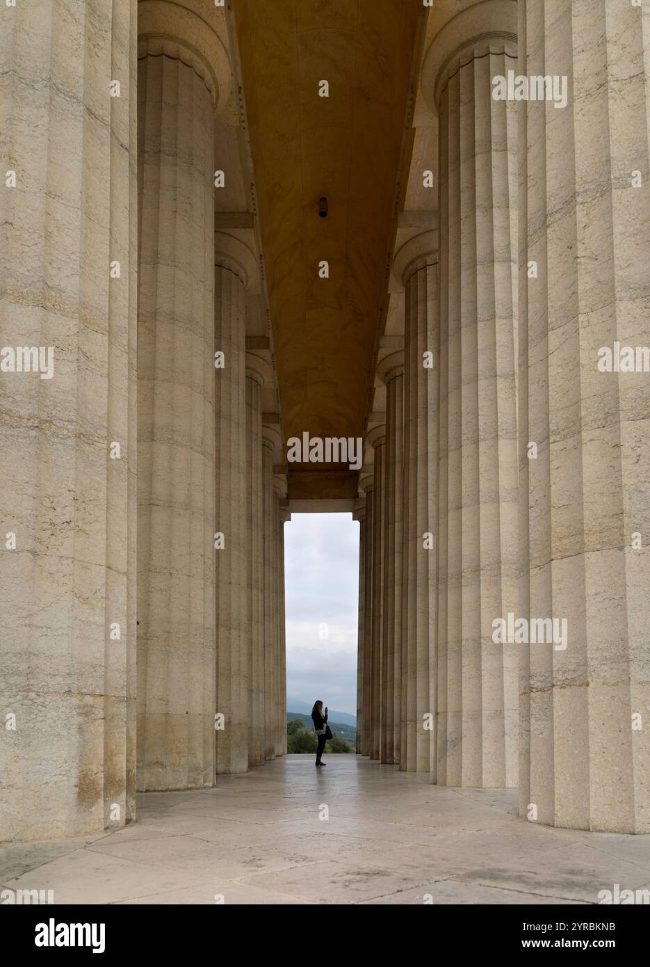 Architecture of a stone colonnade, of an ancient temple in Italy Stock ...