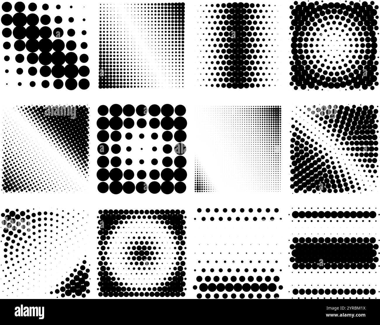 design elements. Halftone dotted frames set. Vector illustration Stock ...