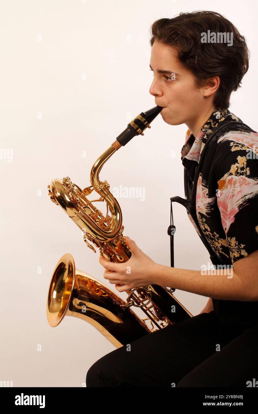 Saxophone position hi-res stock photography and images - Alamy