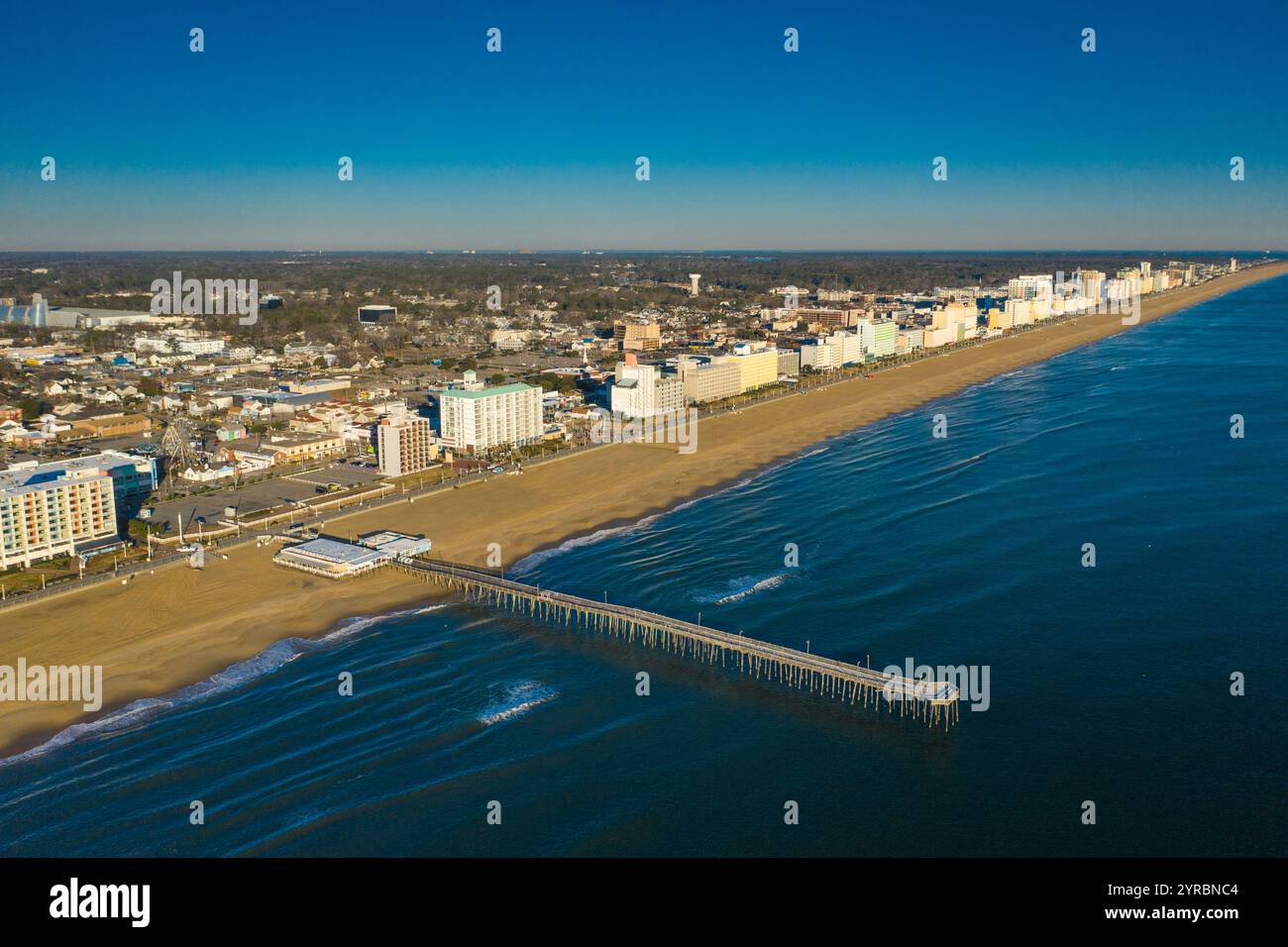FEB 9, VIRGINIA CITY, VA., USA -aerial drone view of Virginia Beach ...