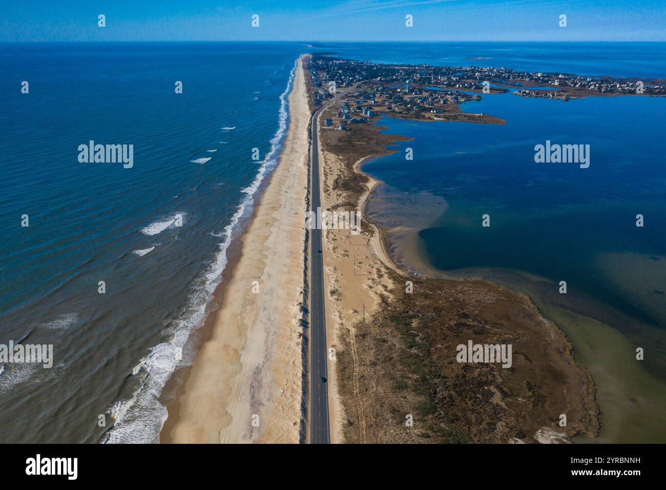 FEB 2022, CAPE HATTERAS NATIONAL SEASHORE, Drone aerial view of Outer ...
