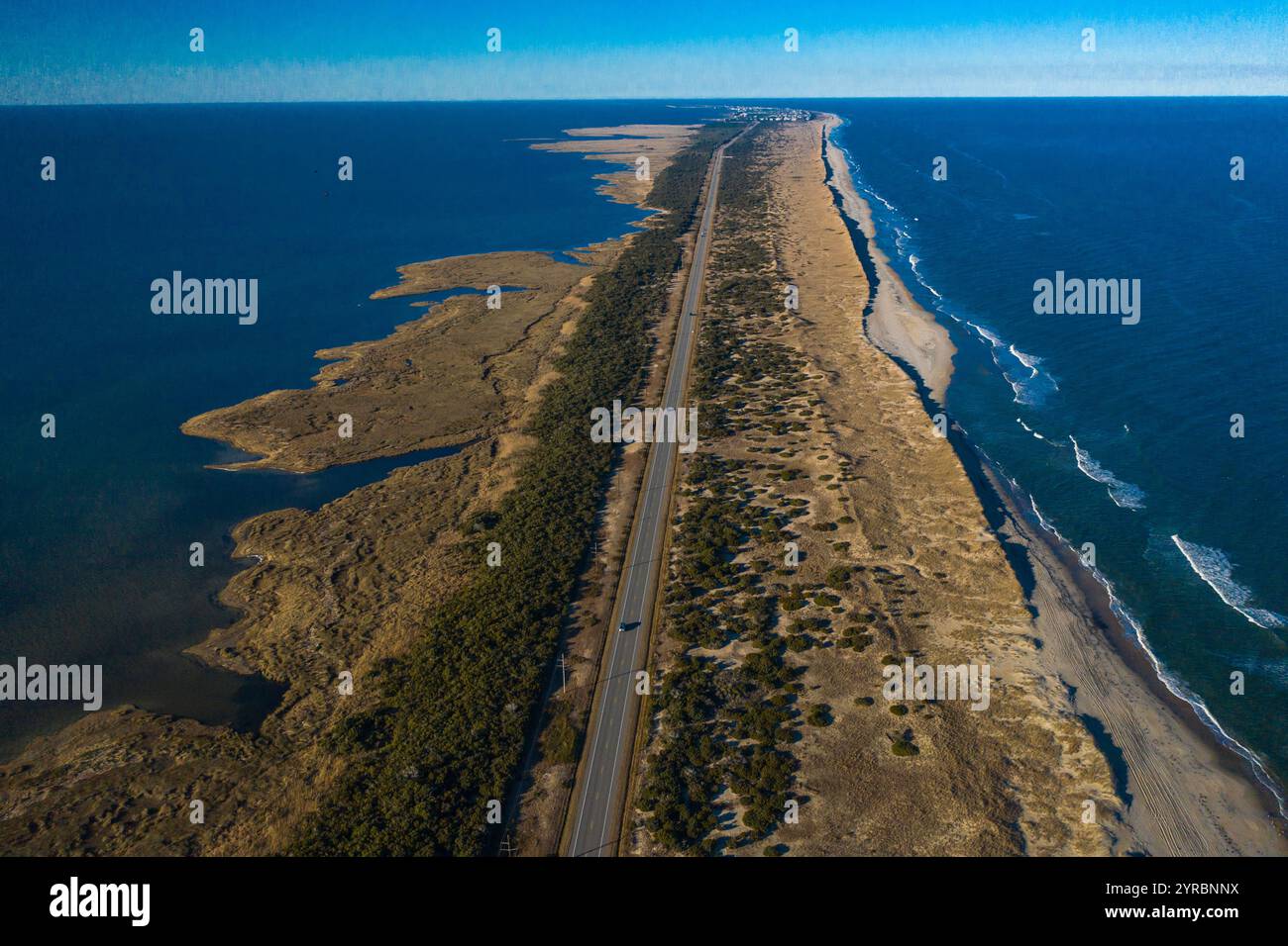 FEB 2022, CAPE HATTERAS NATIONAL SEASHORE, Drone aerial view of Outer ...