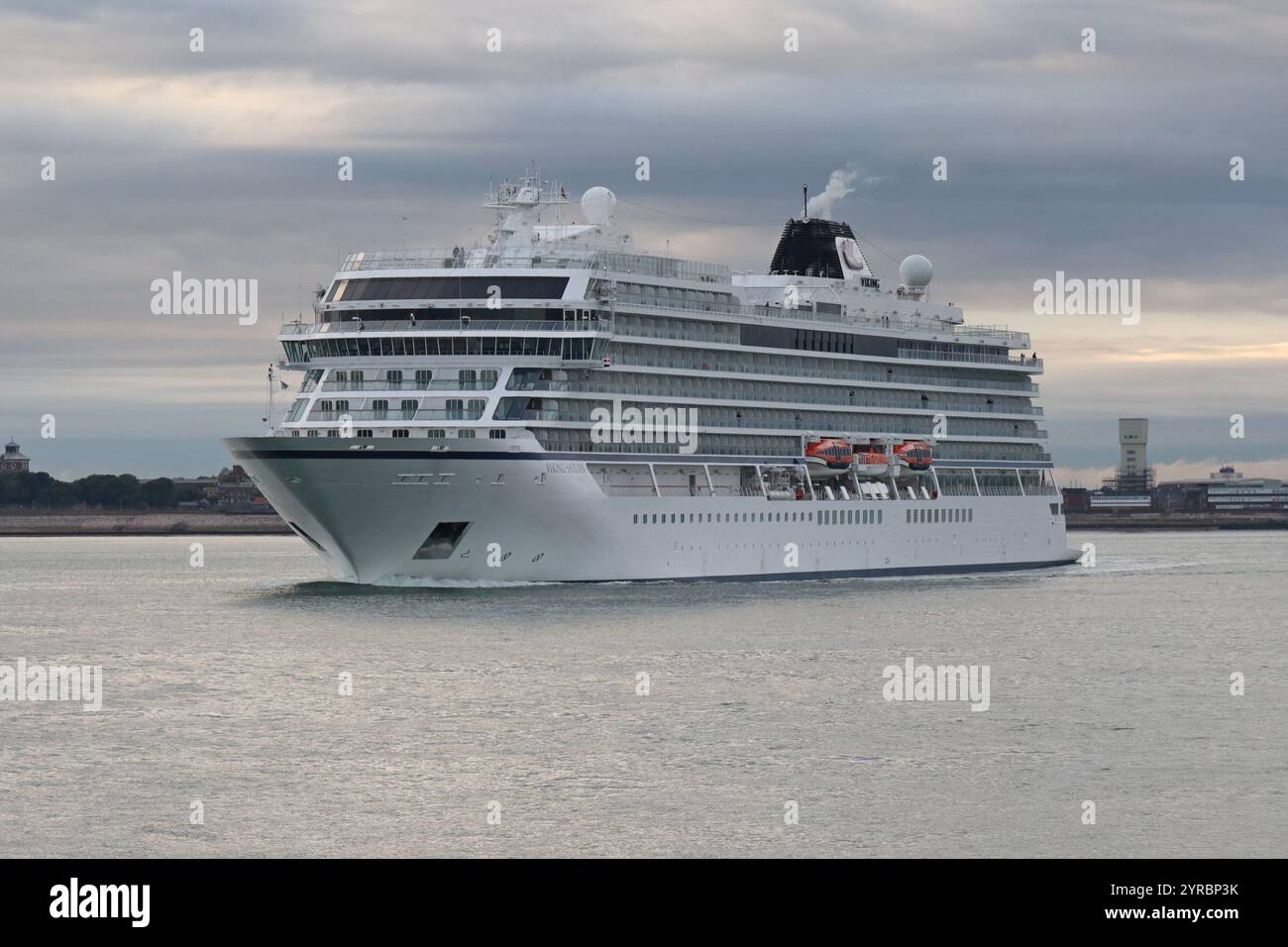 The Norwegian flagged passenger cruise ship MS VIKING SATURN making an ...