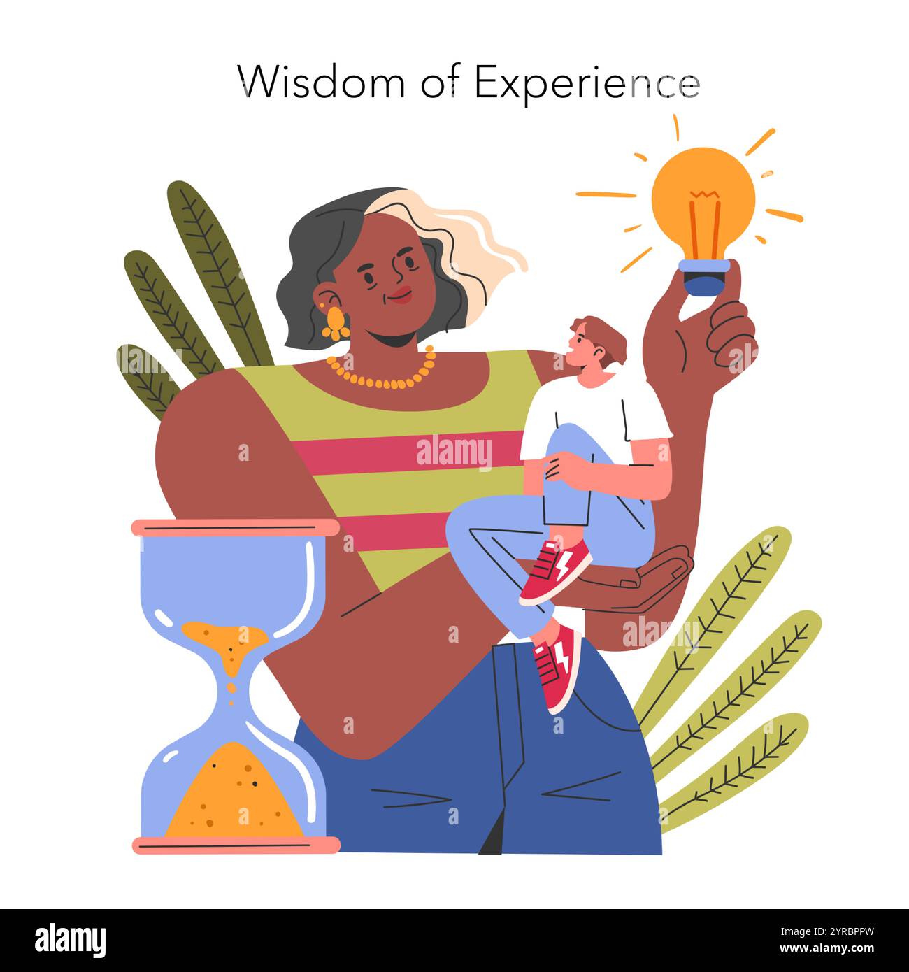 Perennial People concept.A mature woman shares life lessons with a ...